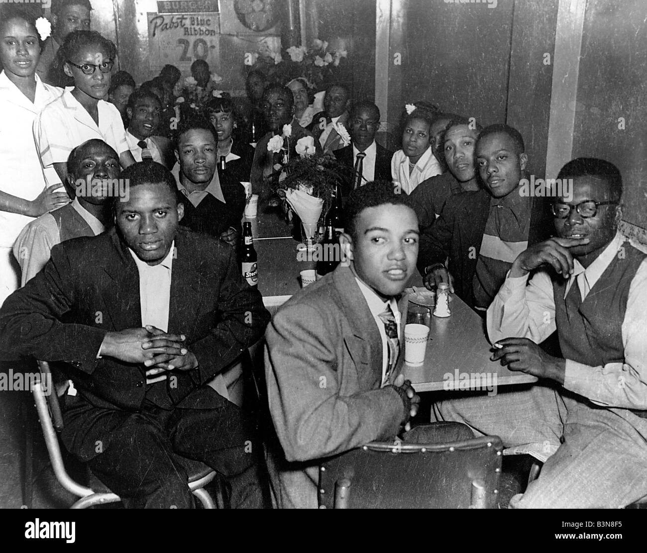 USA: Cafe scene in Beale Street Memphis about 1955 Stock Photo - Alamy