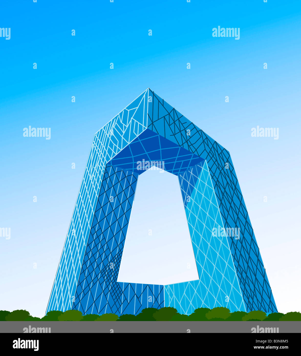 CCTV new building,composite illustration Stock Photo - Alamy