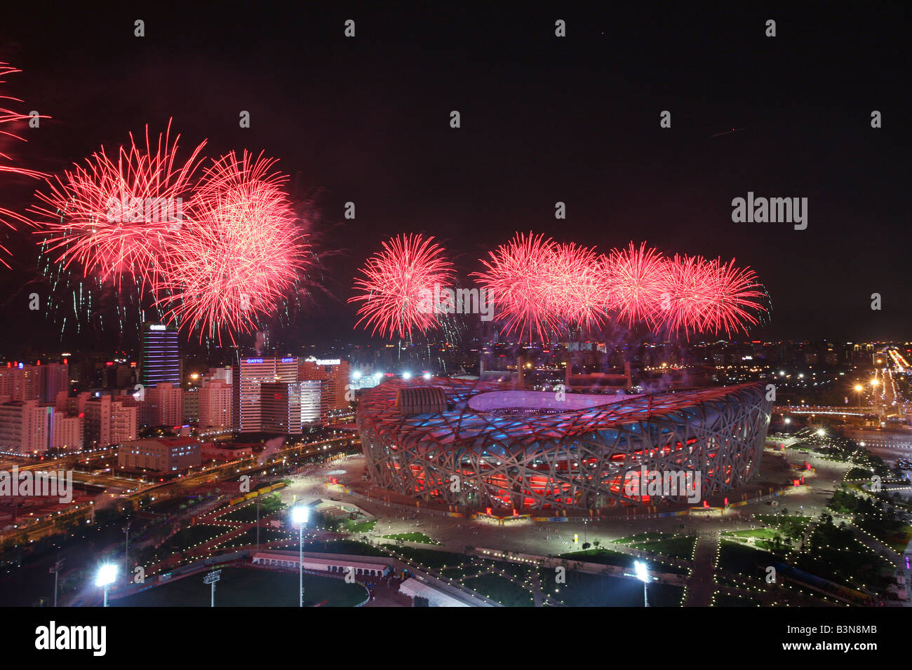 Fireworks In National Stadium,Beijing,China Stock Photo - Alamy