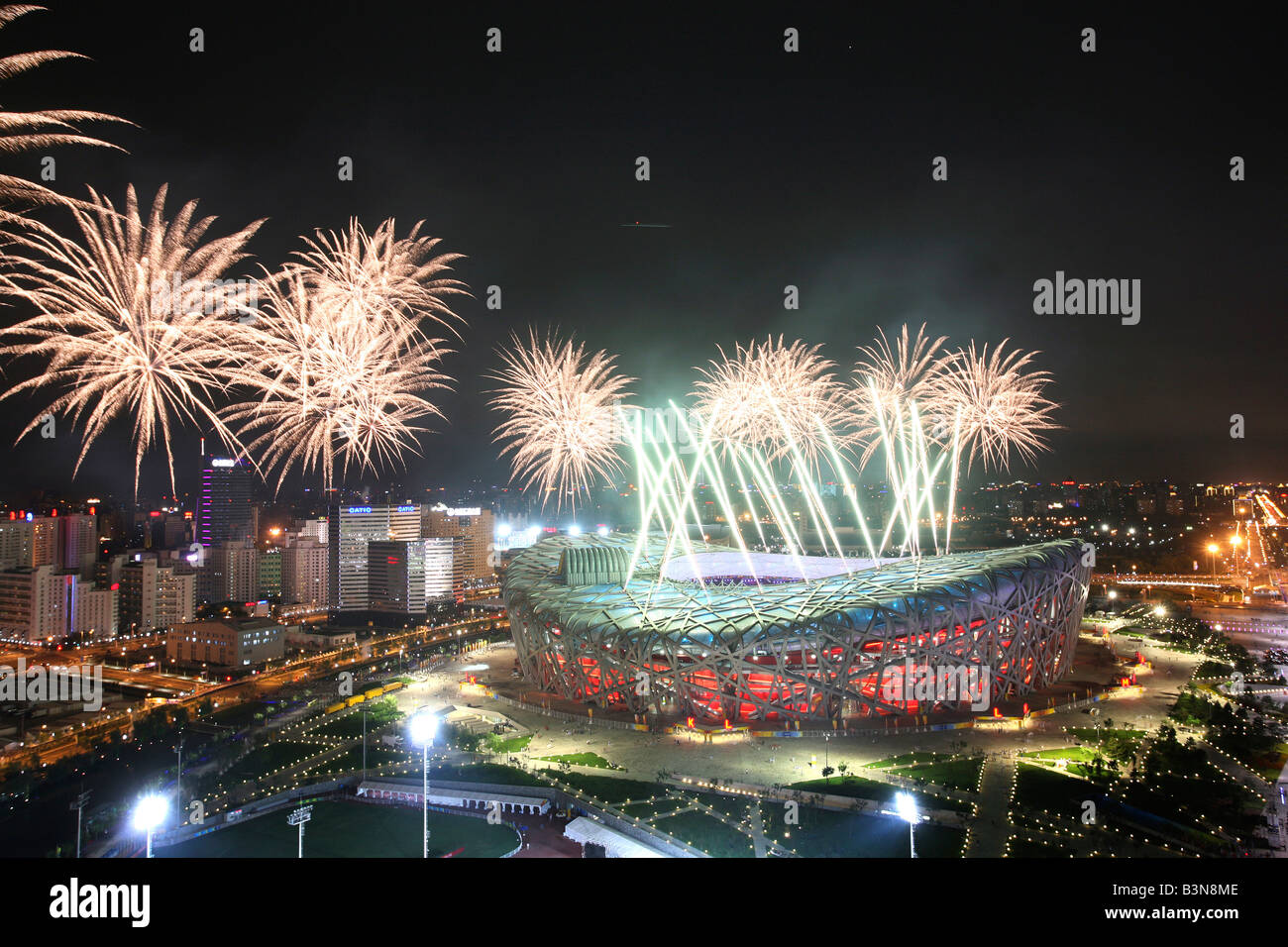 Fireworks In National Stadium,Beijing,China Stock Photo - Alamy
