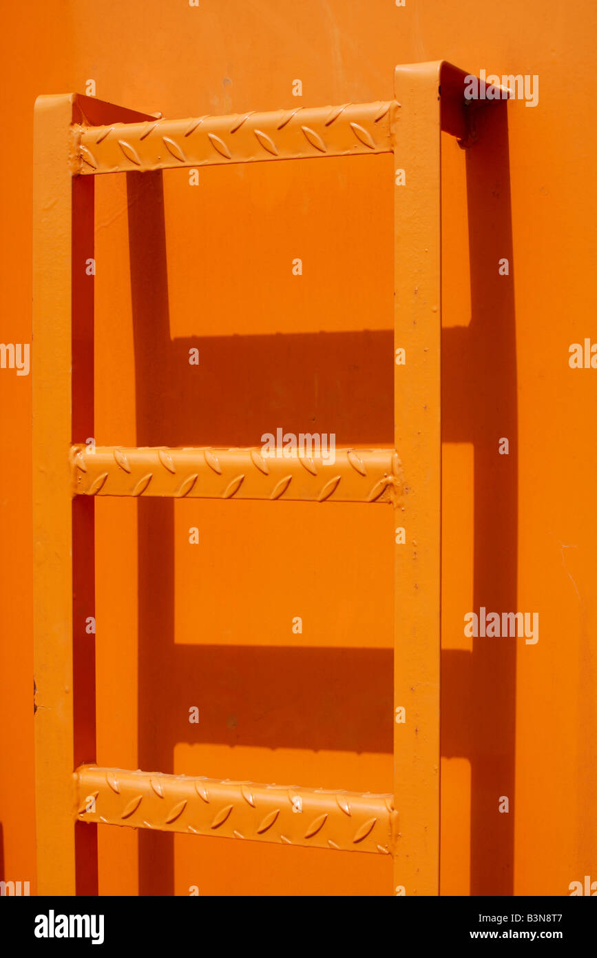 Germany, Bavaria, Munich, Orange ladder on container, close-up Stock ...
