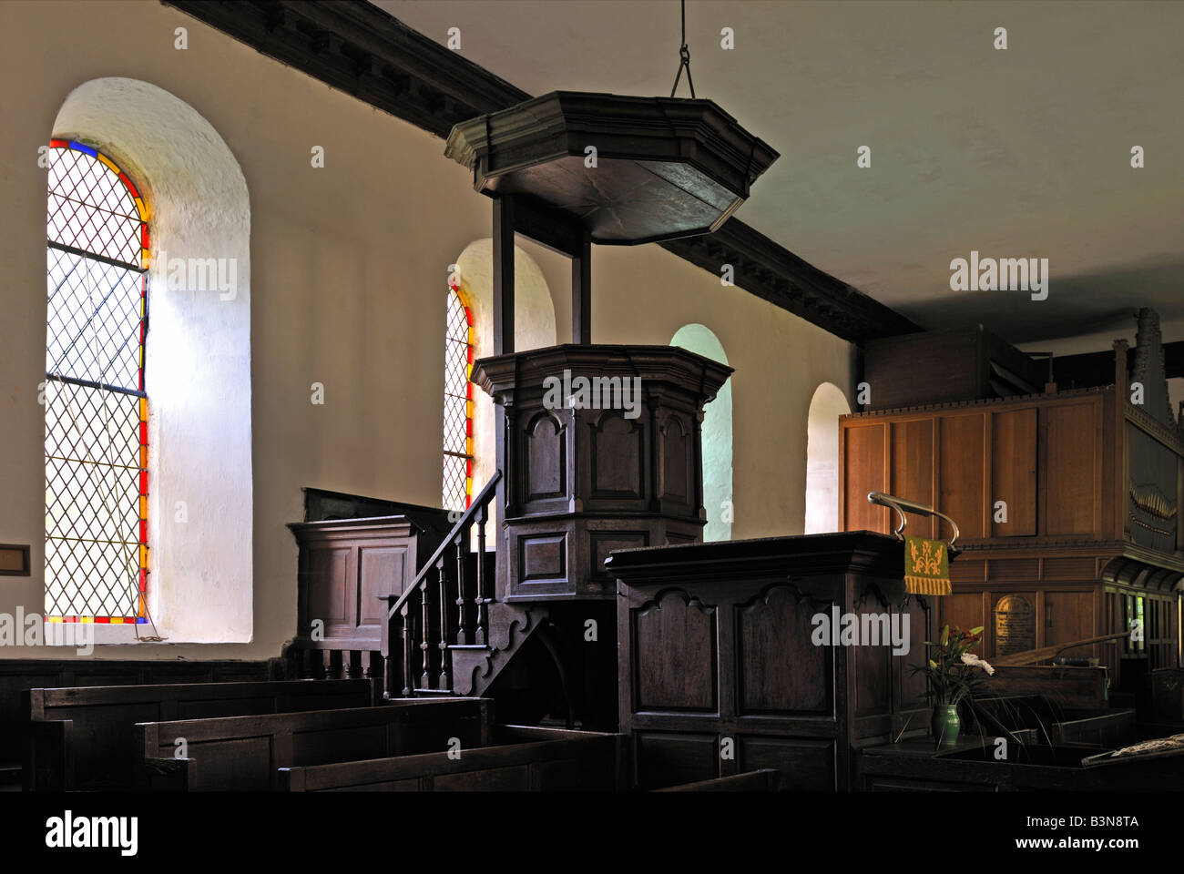 Triple-deck pulpit. Church of Saint Oswald, Ravenstonedale, Cumbria ...