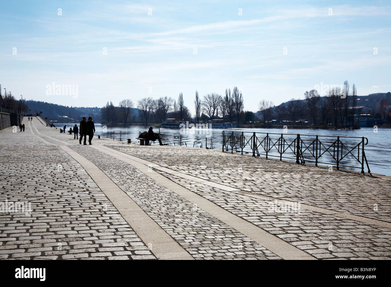 Path by River Vltava, Prague, Czech Republic Stock Photo - Alamy