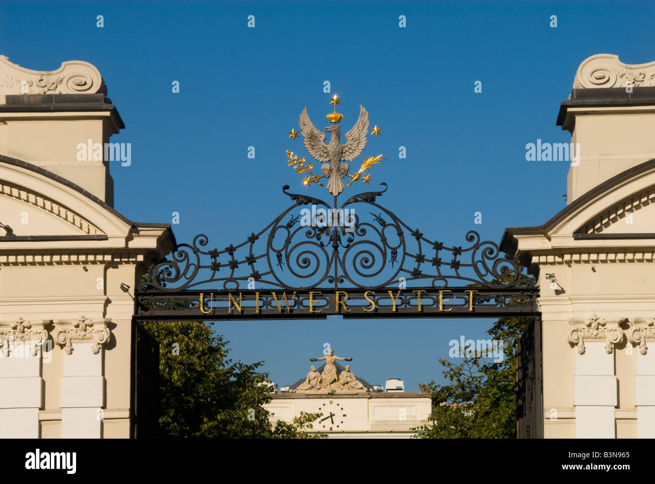 Gates of University Warsaw Stock Photo - Alamy