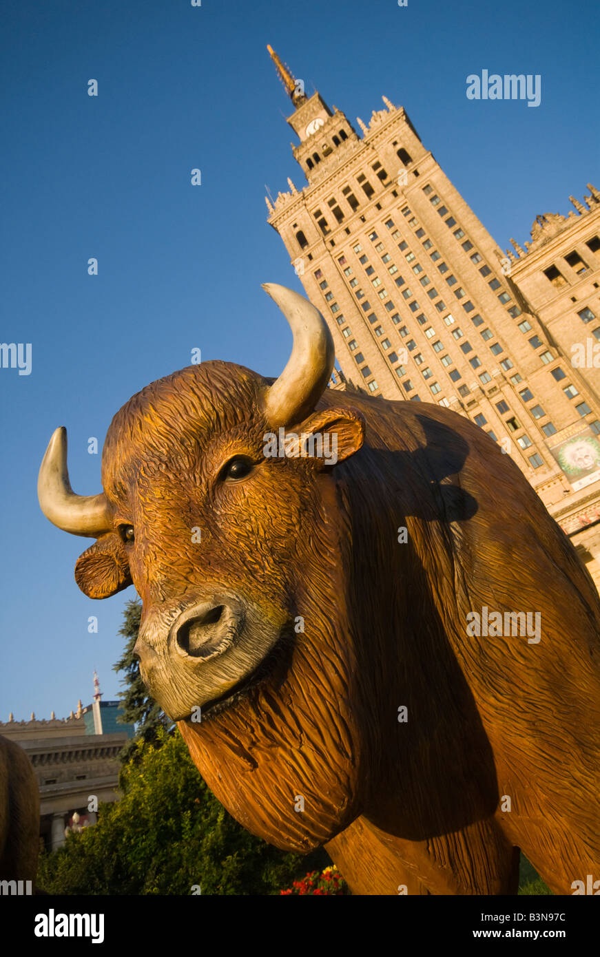 Model Cows outside Palace of Culture Warsaw Stock Photo - Alamy