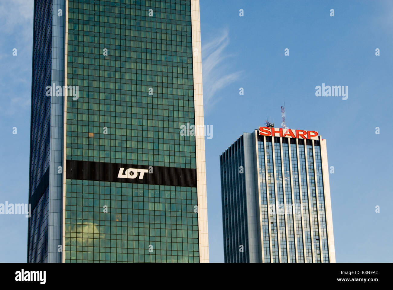 2 Tower Blocks Warsaw Stock Photo - Alamy