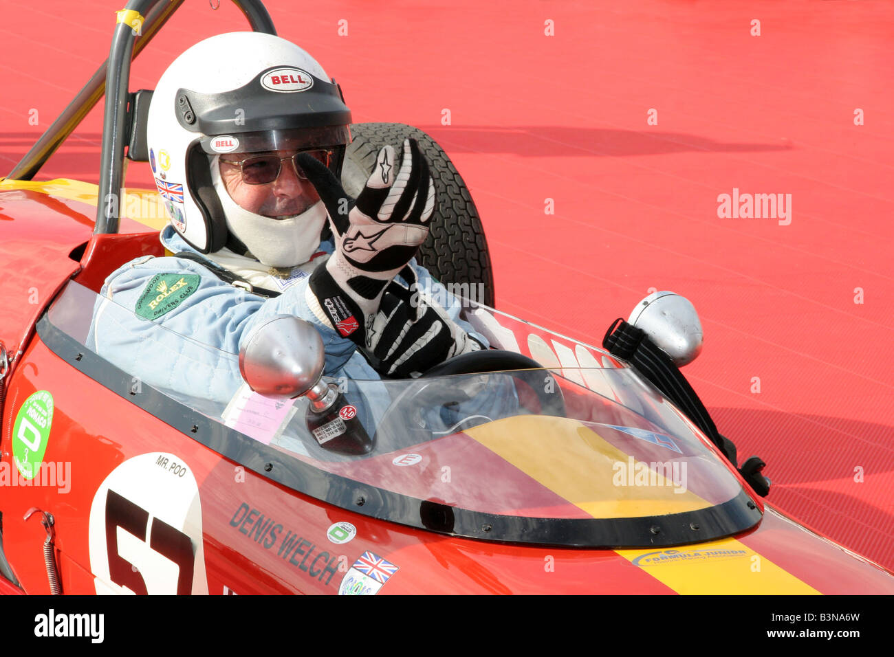 Denis Welch from Staffs in No.57 a 1963 Red/Yellow, Merlyn Mk5/7 winner ...