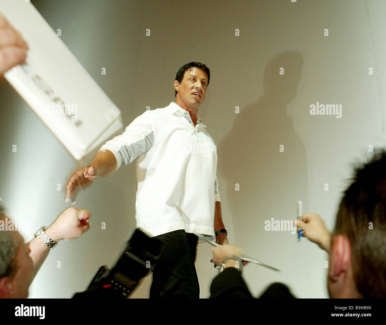 Actor Sylvester Stallone seen here at a Fitness and Bodybuilding fair ...