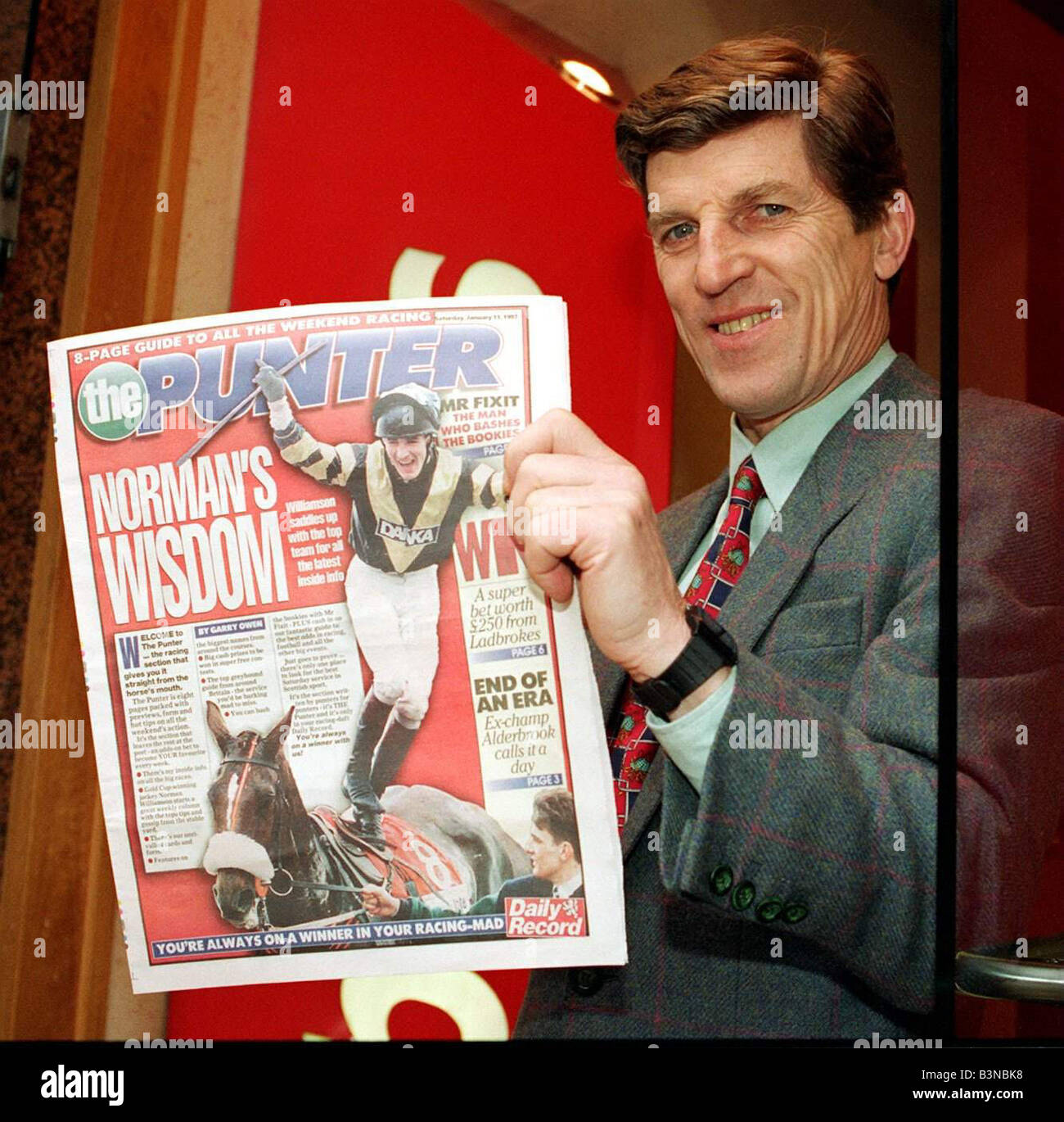 Brough Scott TV Presenter at Ladbrokes bookies in Hope Street Glasgow ...