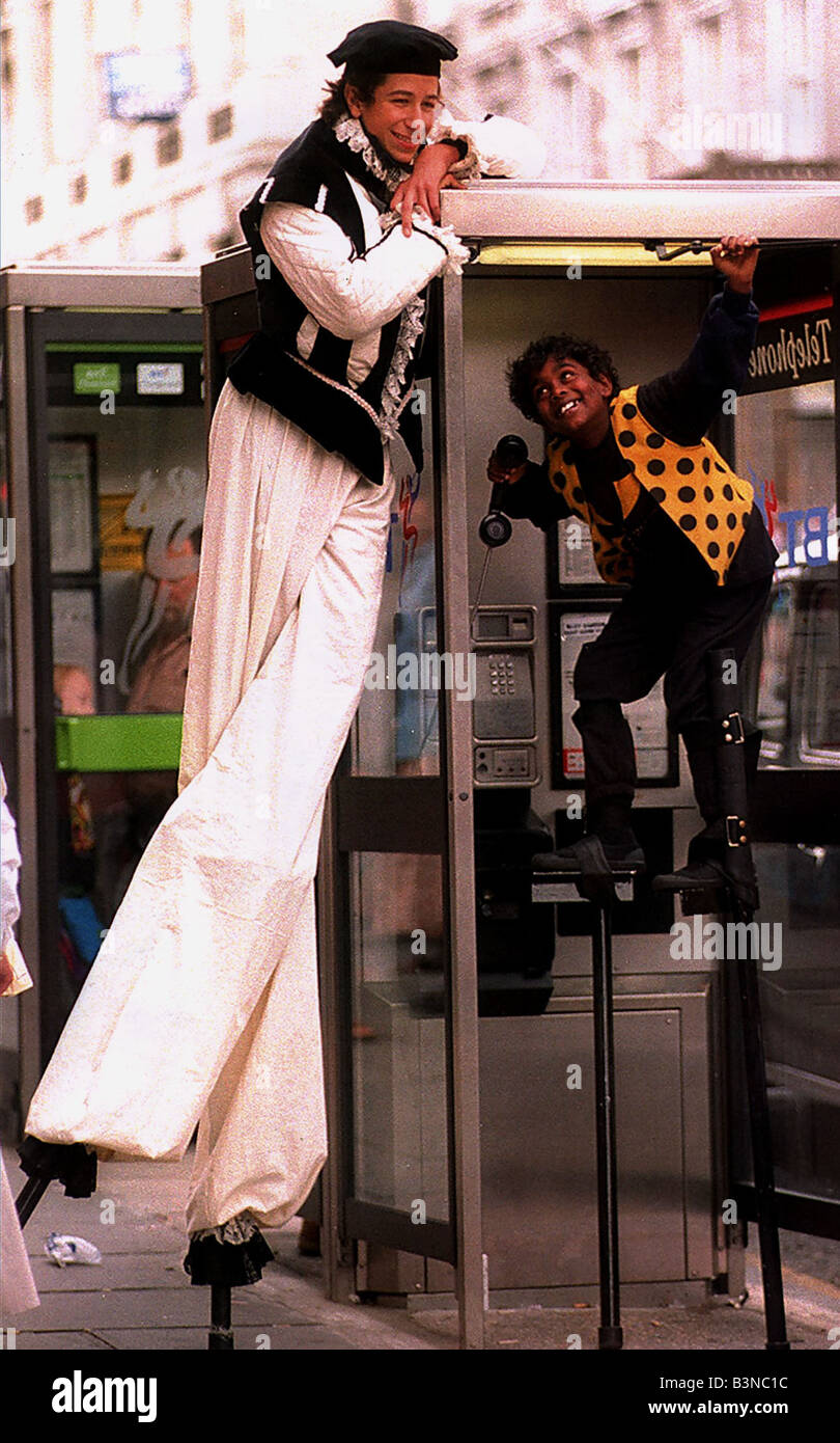 Street performers Ben Meghreblian and Mohammed Eisa at the Edinburgh Festival 1994 Stock Photo ...