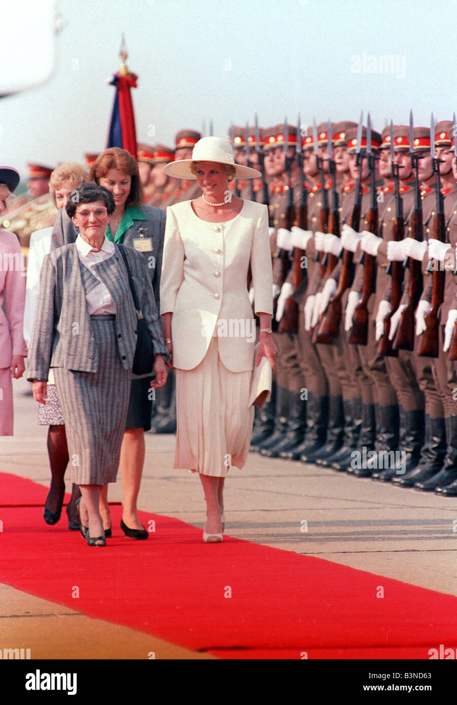 Princess Diana Overseas visit May 1990 with Zsuzsa Hungarian President ...