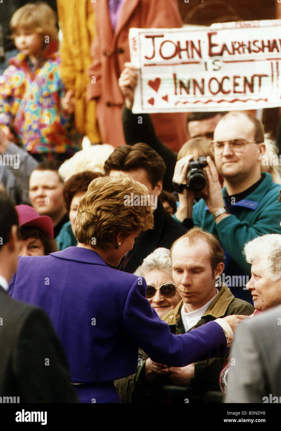 John Earnshaw meeting Princess Diana on her visit to Barnsley March ...