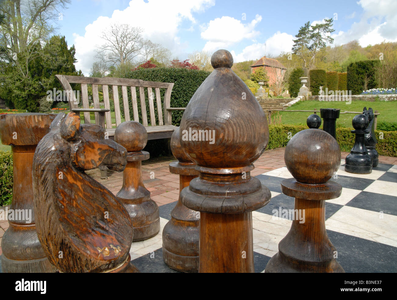 Outdoor chess at Groombridge Place in Kent Stock Photo - Alamy