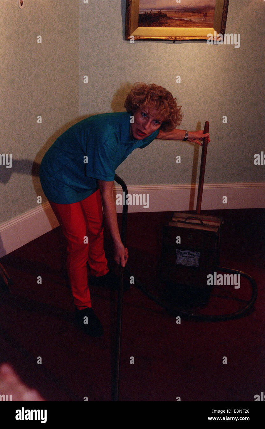 Jilly Goolden TV Presenter March 1998 Useing an antique hoover at the ...