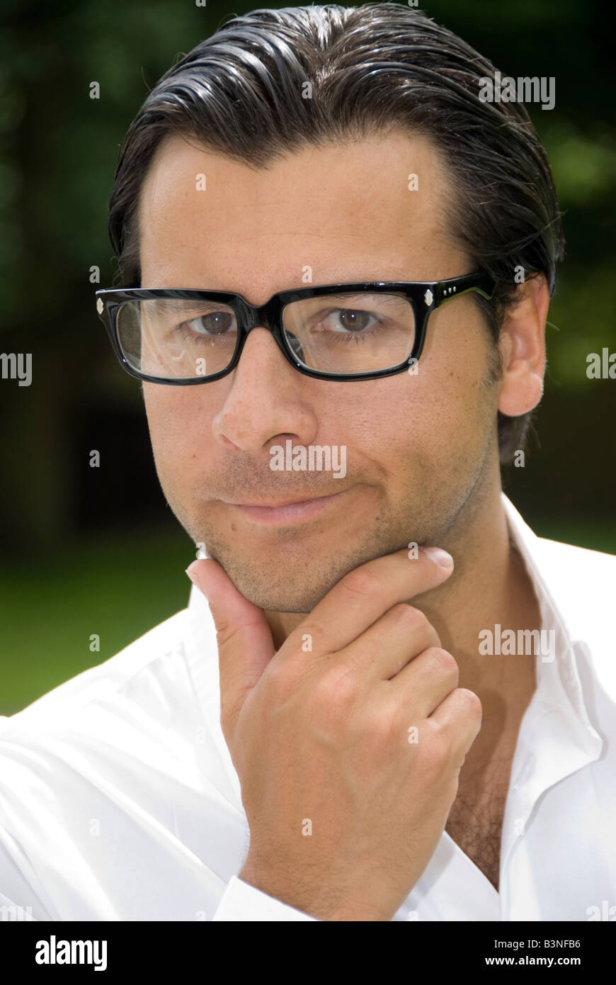 Geeky Man Model Released Shoot No 3685 Stock Photo - Alamy