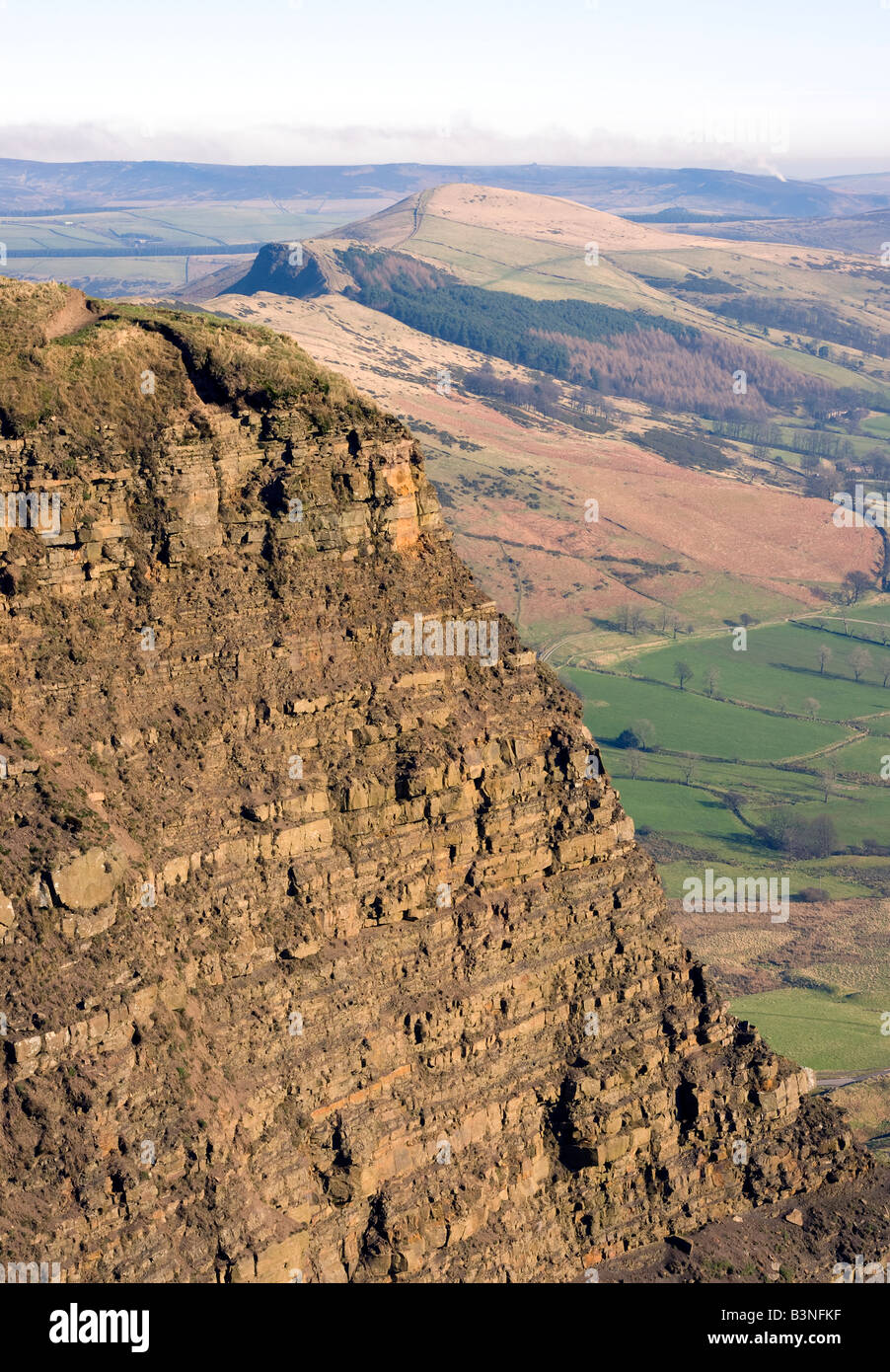 rock formations on mam tor in the english peak district national park ...