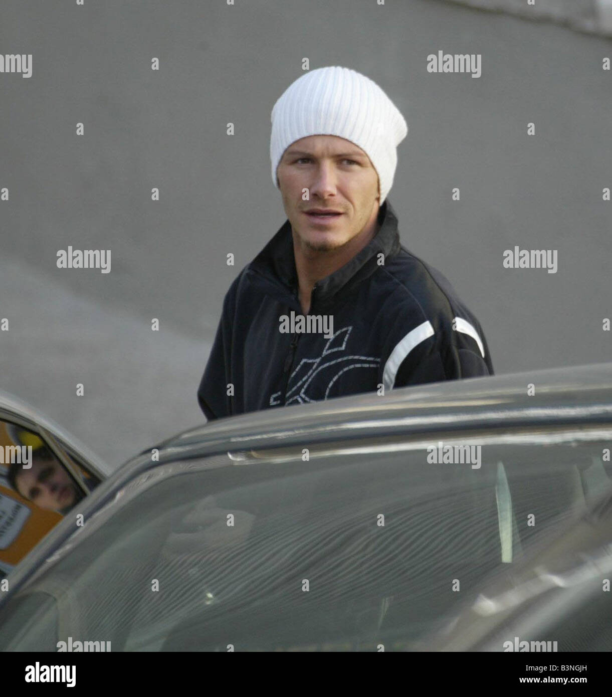 David Beckham arriving at Real Madrid training February 2005 Stock ...