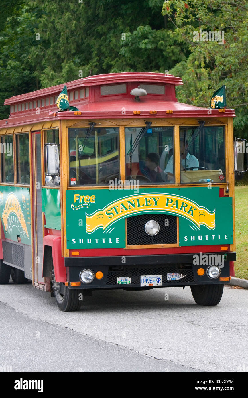 Stanley Park shuttle bus in Vancouver British Columbia Canada Stock ...