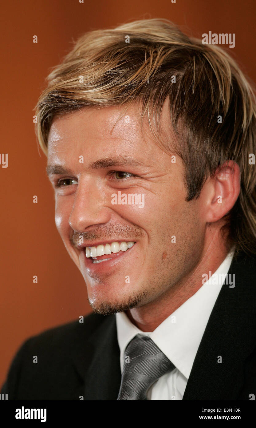 England captain David Beckham at press conference in Copenhagen ahead ...