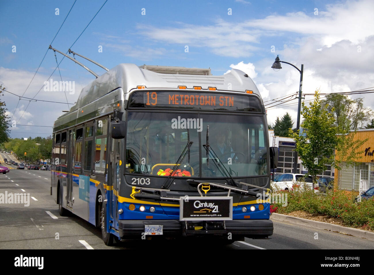 Electric trolleybus in Vancouver British Columbia Canada Stock Photo ...