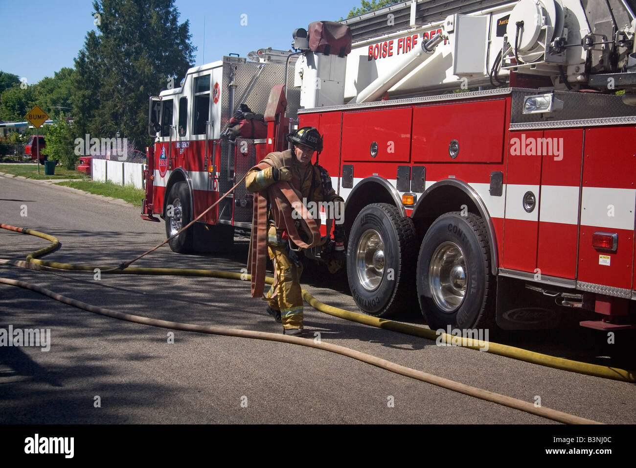 Firetruck hose hi-res stock photography and images - Alamy