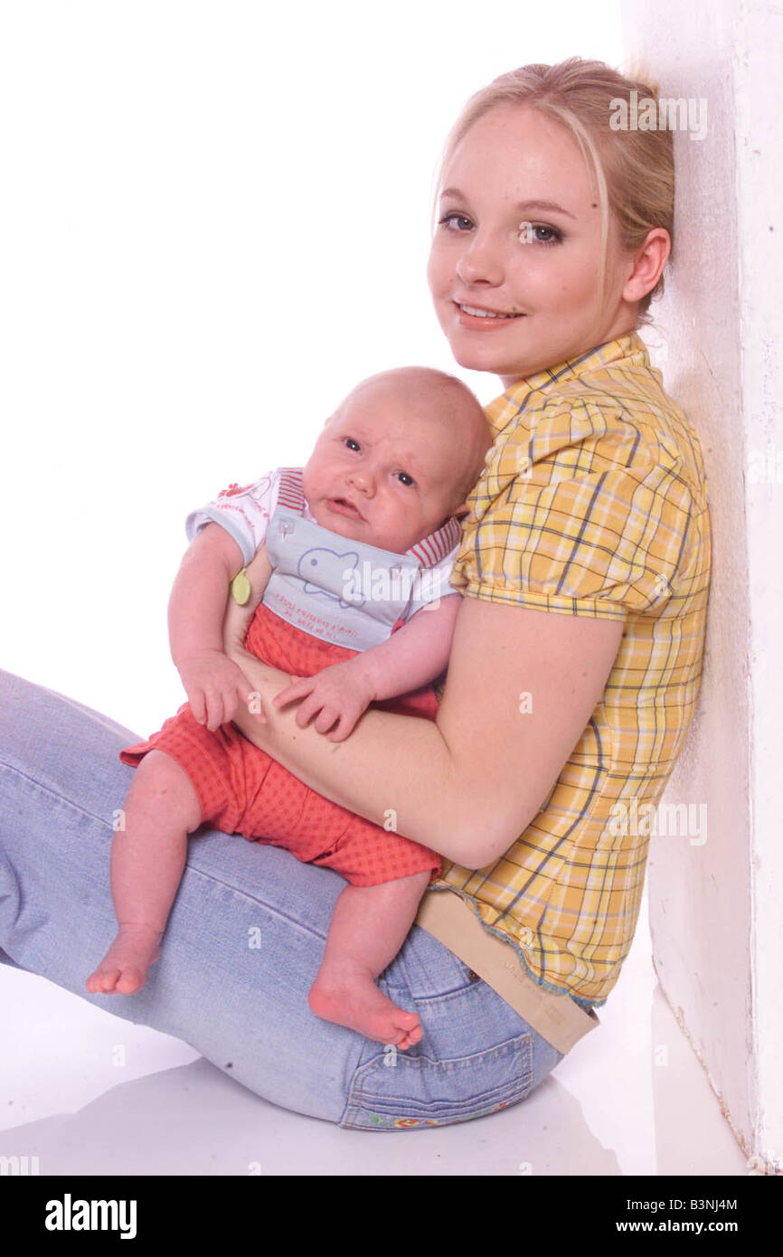 Georgia Moffett May 2002 with baby son Ty Georgia is the daughter of ...