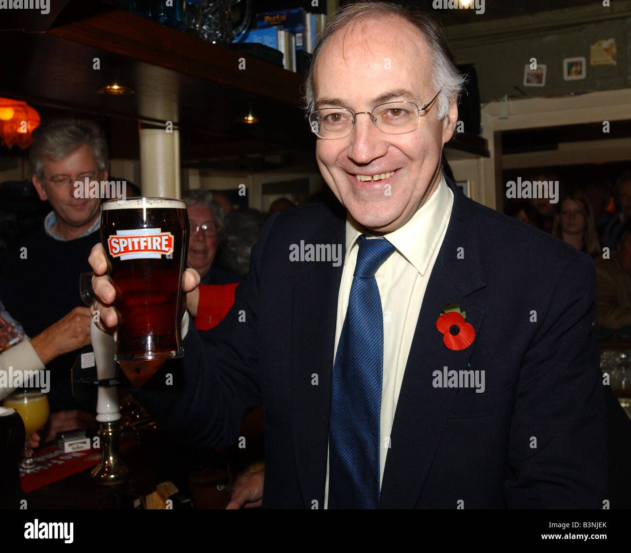 Michael Howard behind the bar of The Kings Head in Hythe Kent January ...