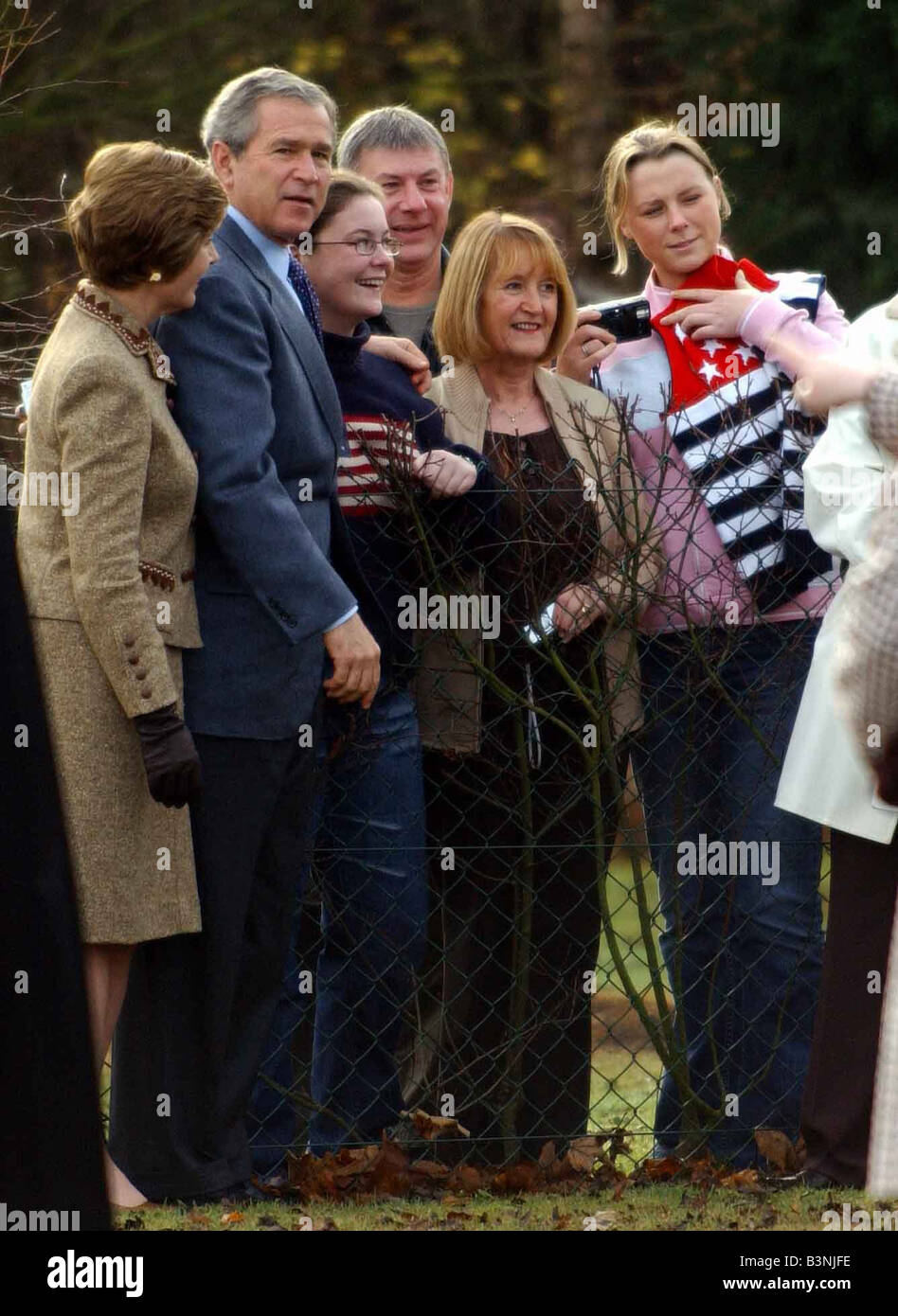 George Bush and Laura with the Grieve family in Trimdon November 2003 ...