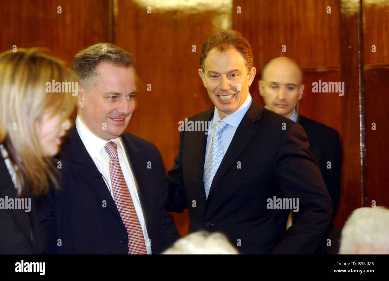 Tony Blair Prime Minister with Jack McConnell at the Merkinch Community ...