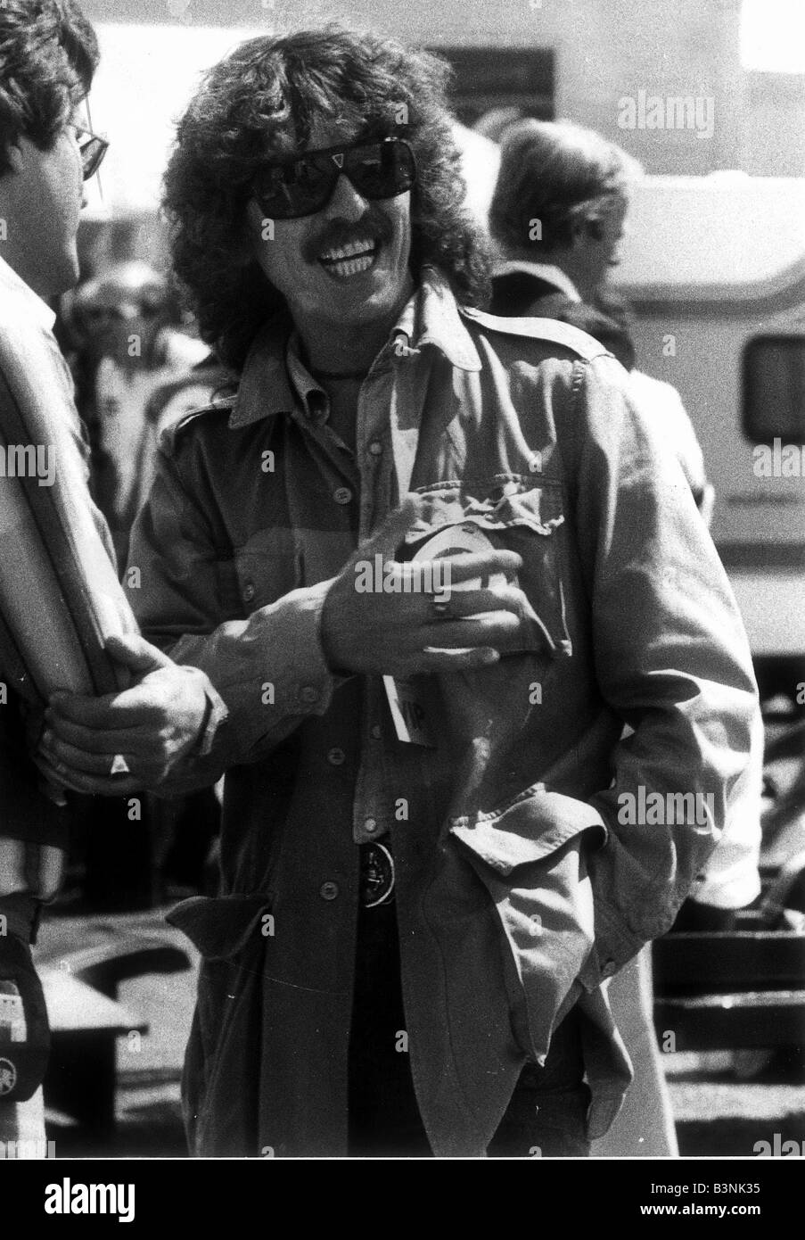 George Harrison at Silverstone watching the British Grand Prix ...