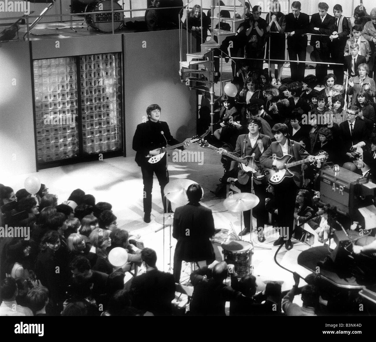 The Beatles appearing on the television Show Around the Beatles 1964 ...