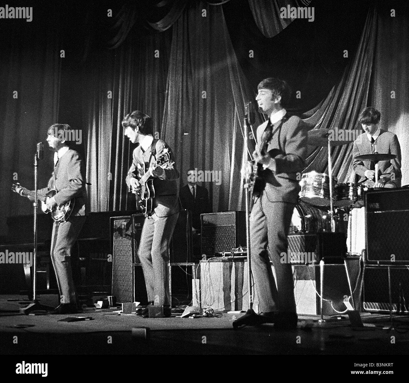 Beatles files 1963 The Beatles in concert at Savoy Theatre in Northampton November 1963 Stock ...