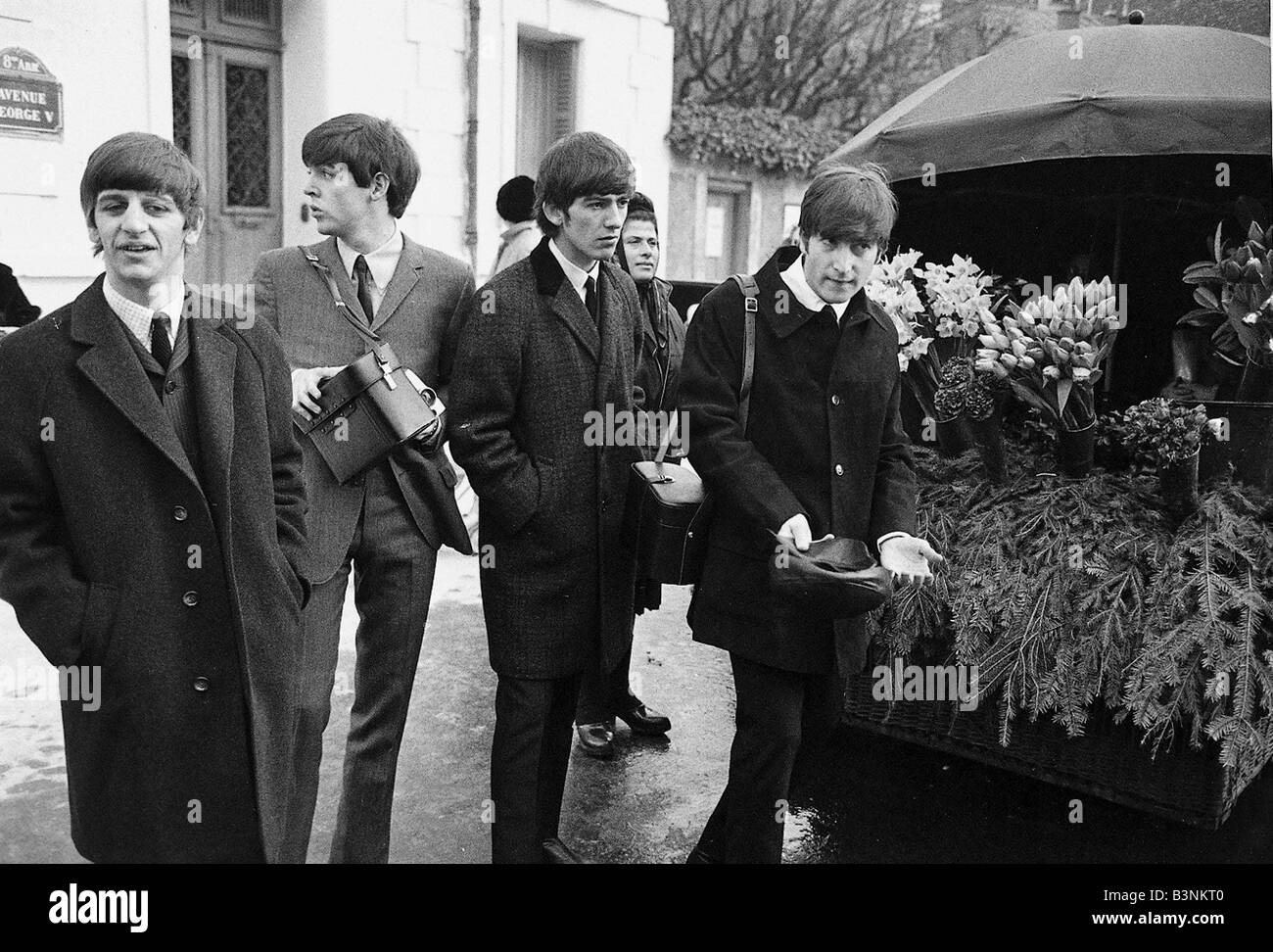 Beatles files 1964 The Beatles walk about in Paris France during their ...