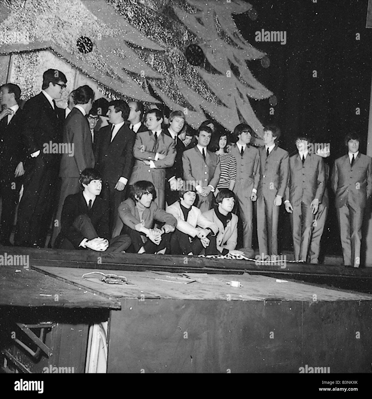 Beatles 1964 Backstage during filming of Beatles christmas show with ...