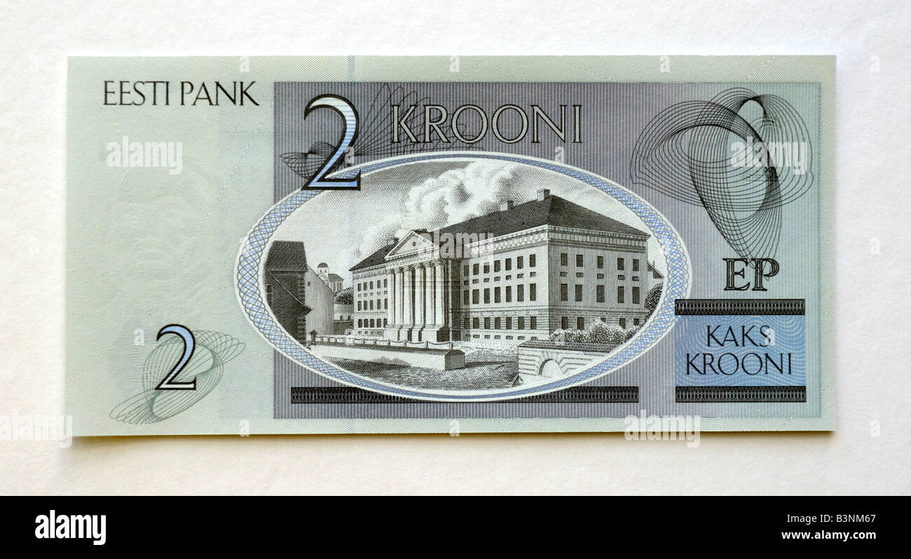 Estonia 2 Two Krooni Bank Note Stock Photo - Alamy