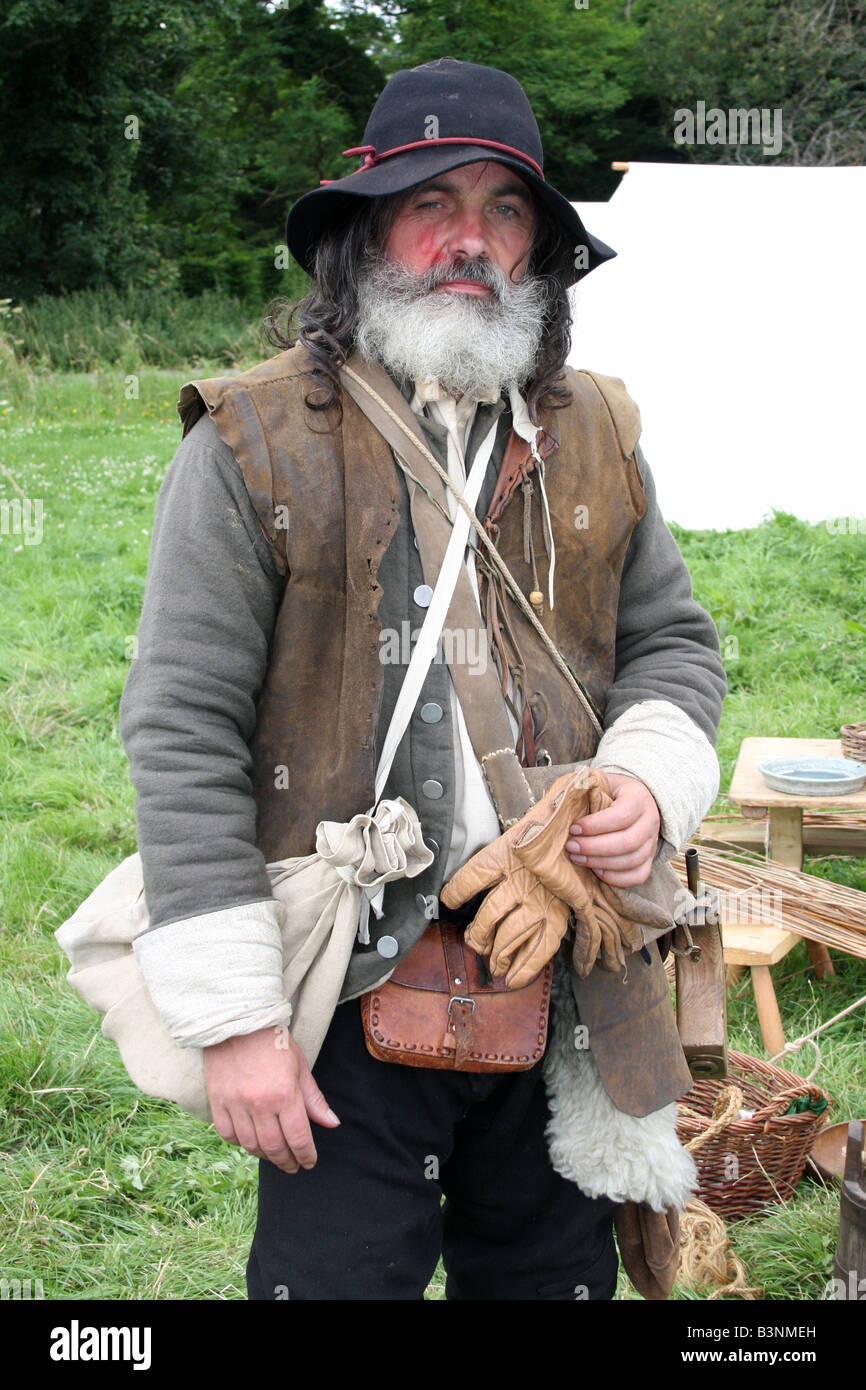 A 17th century English man at the re enactment of the battle of ...