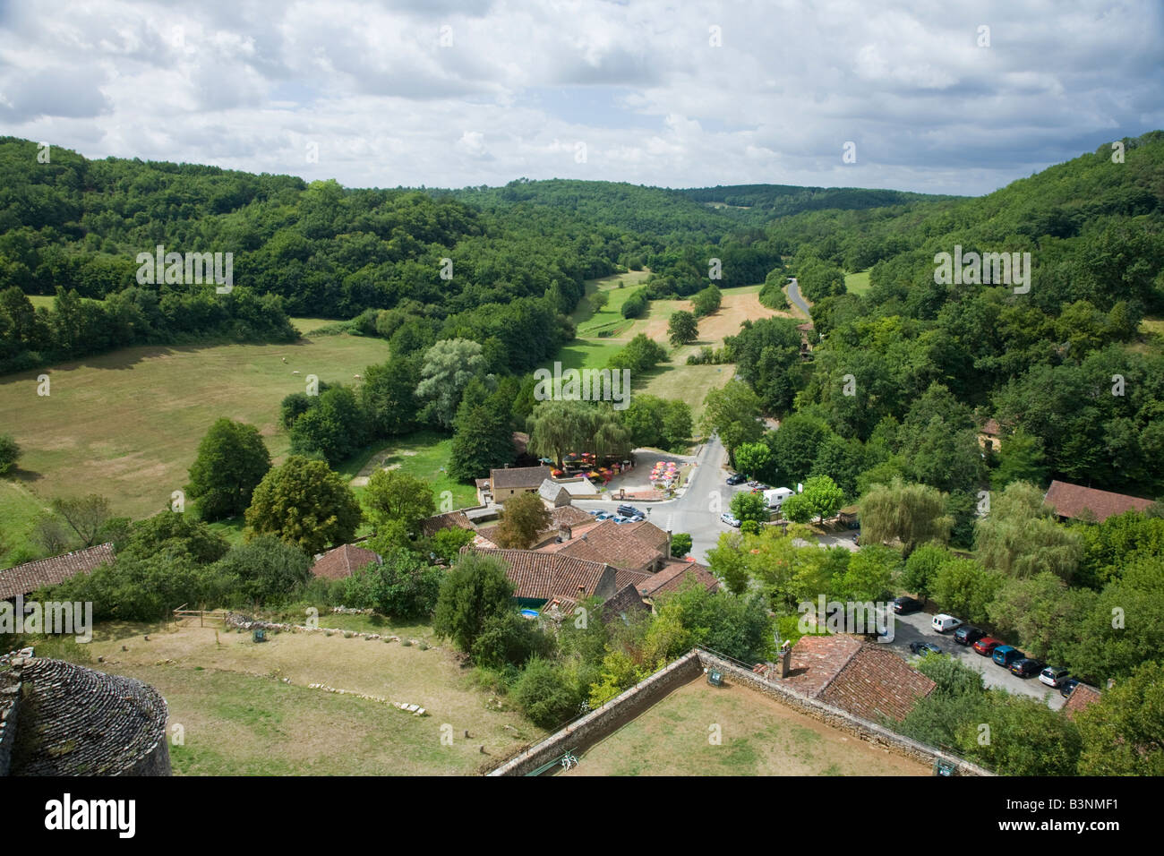 View from the ramparts of Bonaguil Chateau France Stock Photo - Alamy