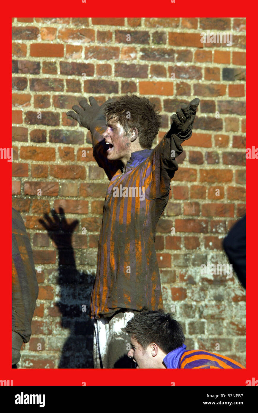 Prince Harry plays in the Eton Wall game November 2002 watched by his ...
