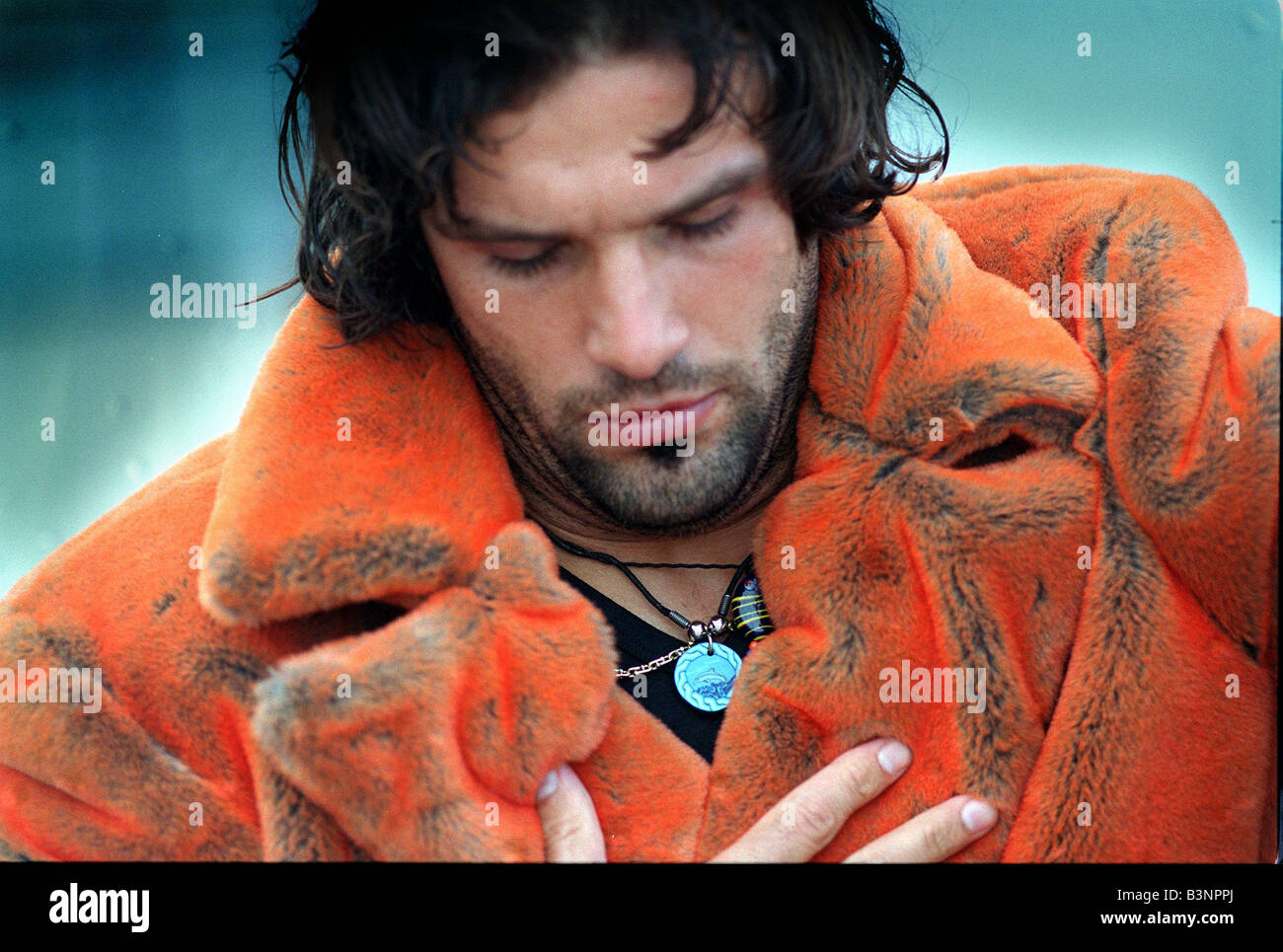 Marco Negri wearing clothes from Cruise August 1997 Stock Photo - Alamy