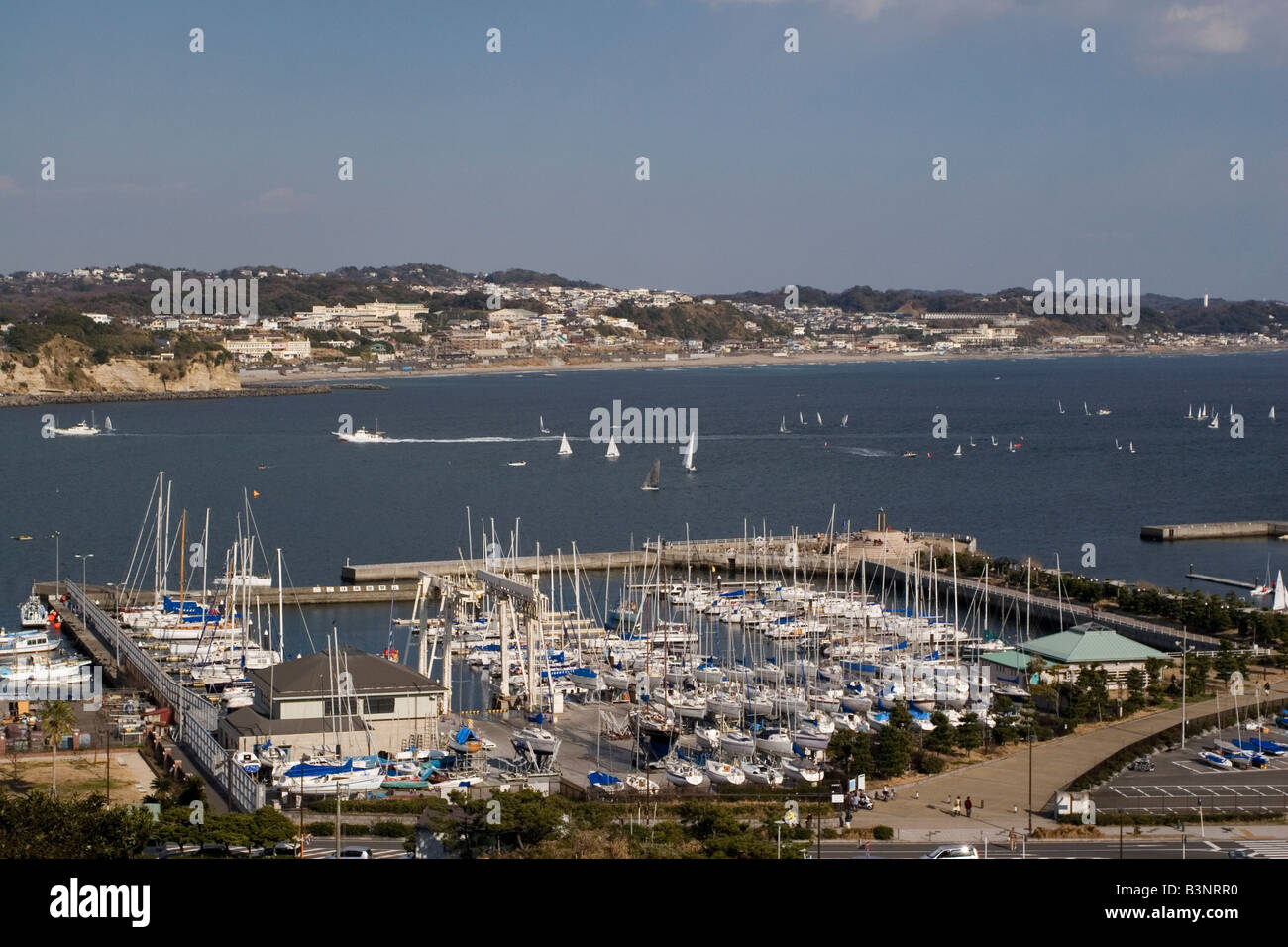A marina at Sagami Bay, close to Kamakura, in the Kanagawa Prefecture ...