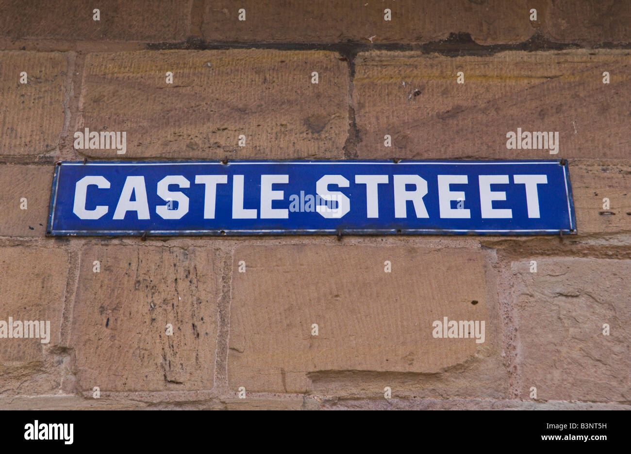 Signs on Castle Street Hereford Herefordshire Stock Photo - Alamy