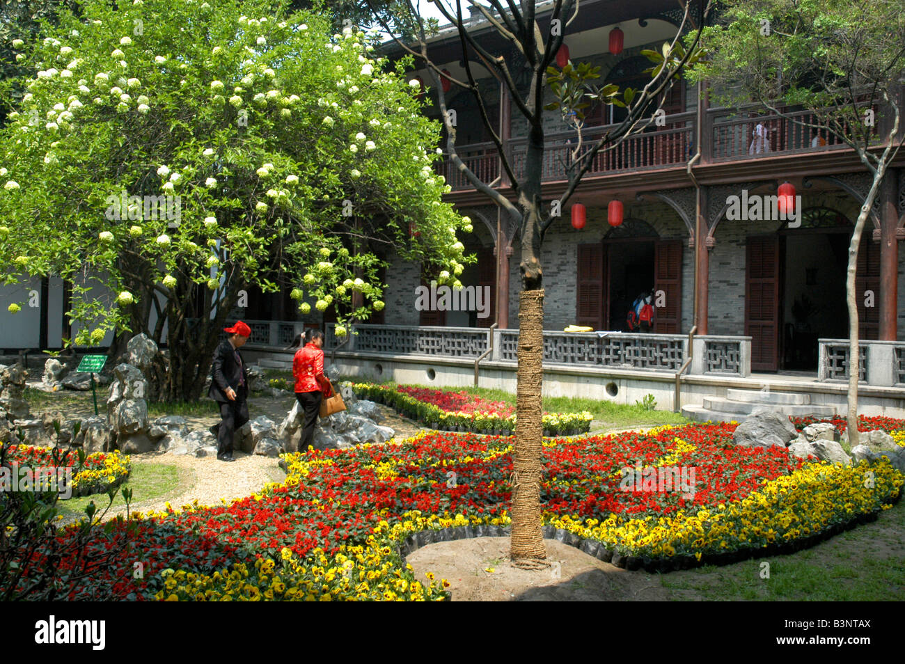 Flowers and Hydrangea tree, He Garden, He Yuan, Yangzhou, Jiangsu ...