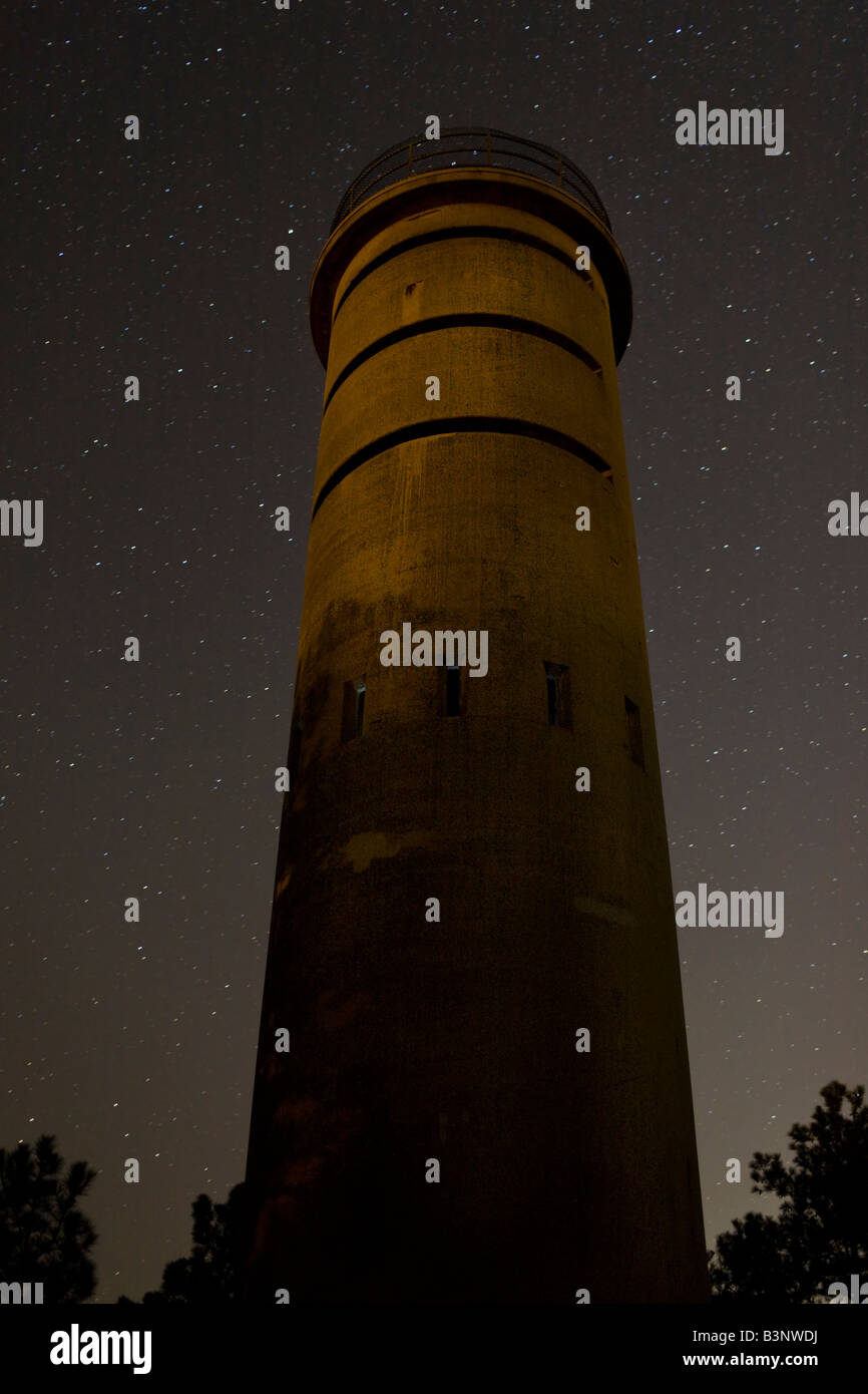 Nightscene with stars and WWII fire observation tower at Fort Miles in ...