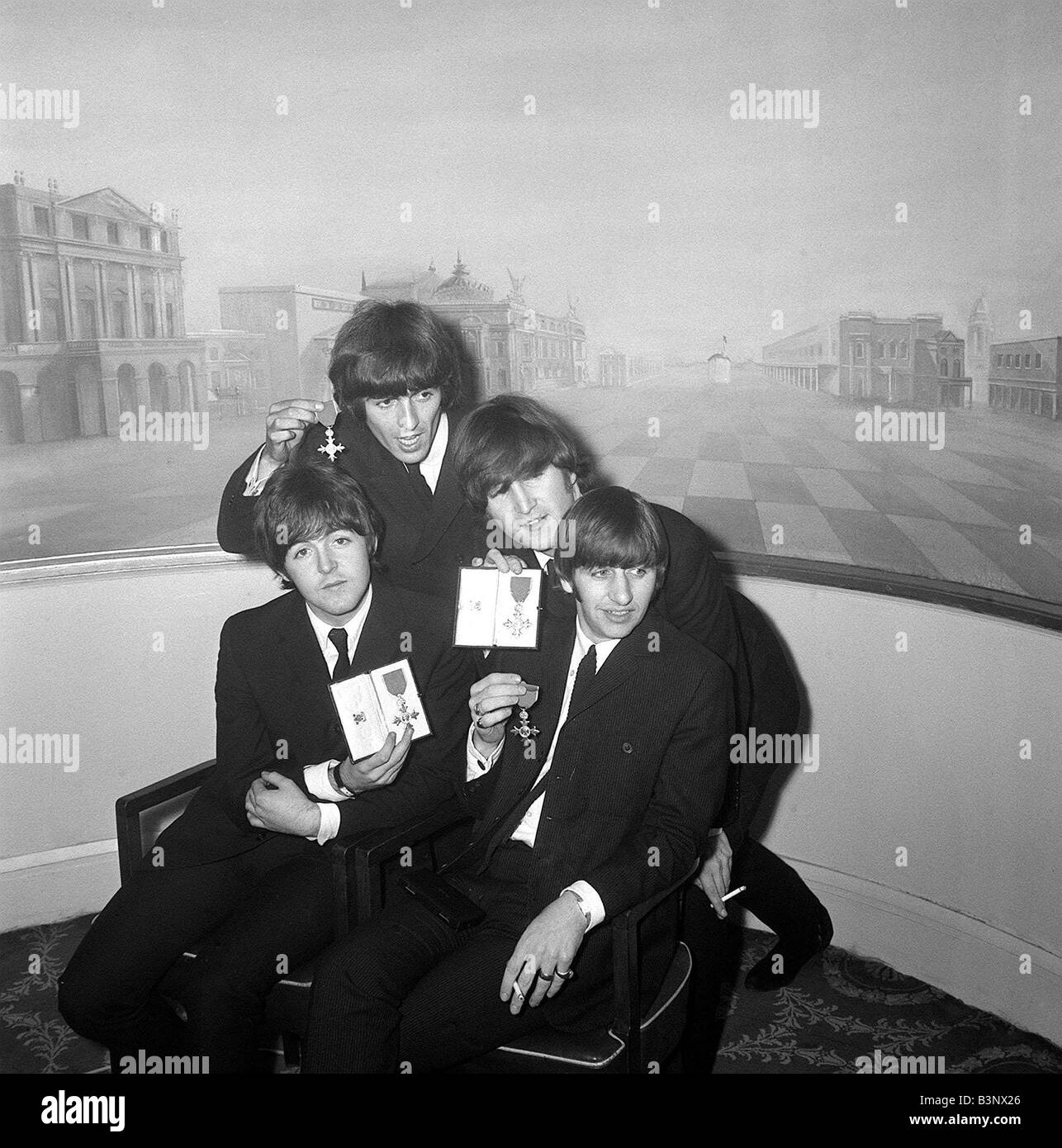 John Lennon Paul McCartney Ringo Starr George Harrison of The Beatles ...