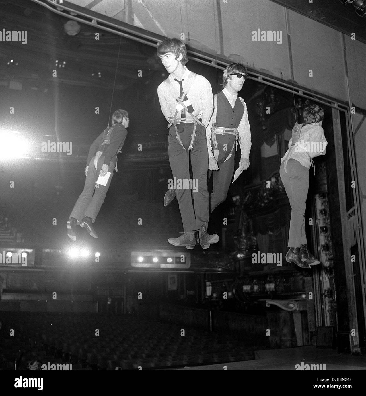 The Beatles rehearsing their flying ballet routine for the Night with ...
