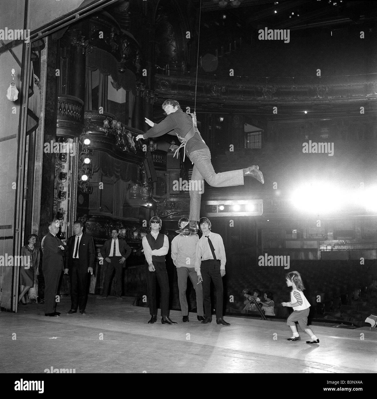 The Beatles rehearsing their flying ballet routine for the Night with ...