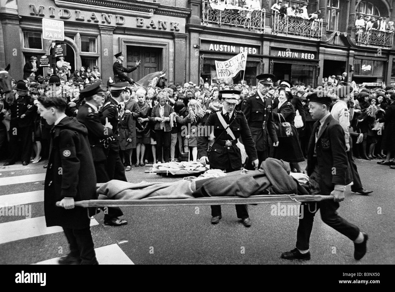 The Beatles July 1964 Crowds of fans outside ABC theatre as the Beatles ...