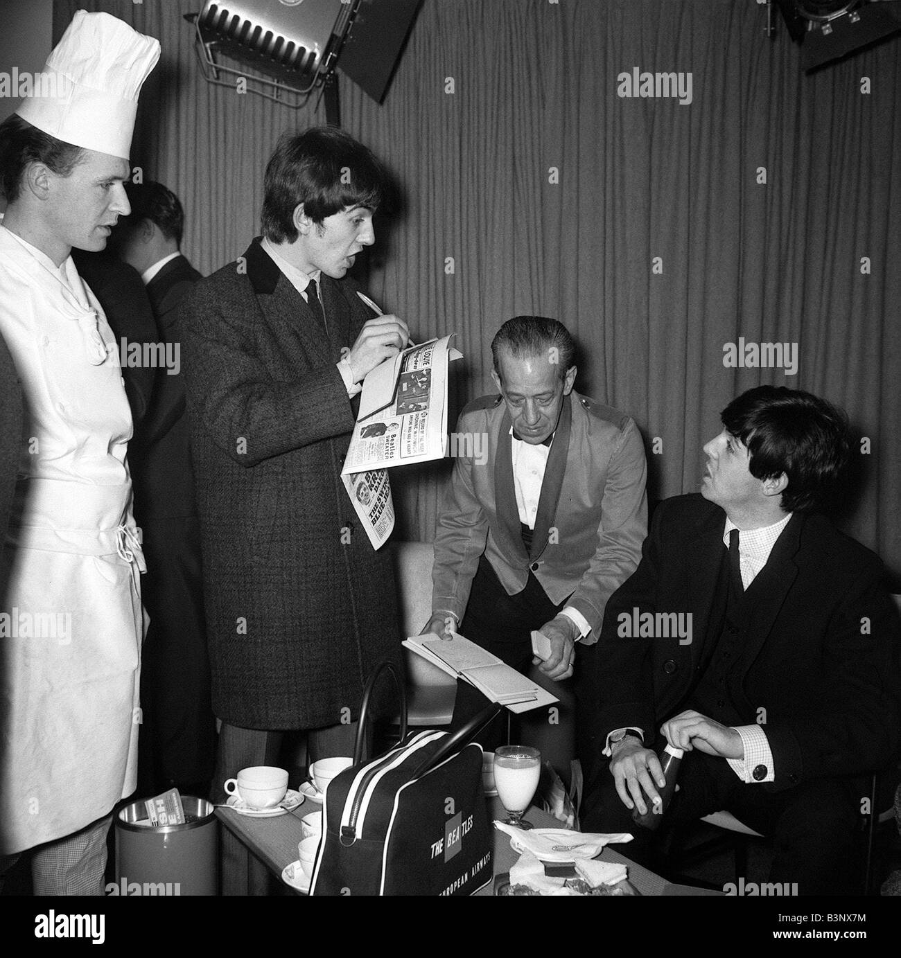 The Beatles February 1964 George Harrison signing autographs and ...