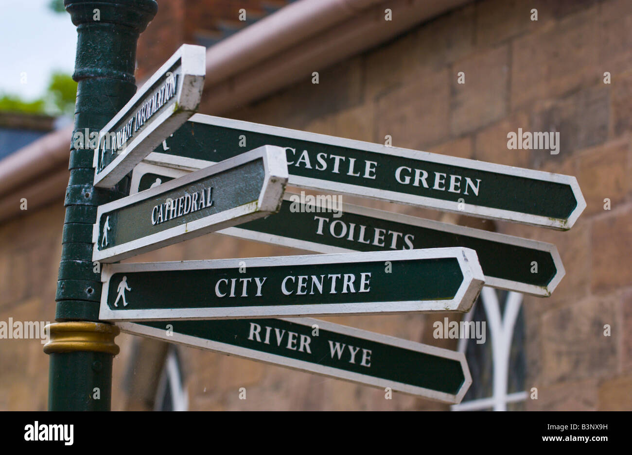 Direction signs for tourists on Castle Street Hereford Herefordshire ...