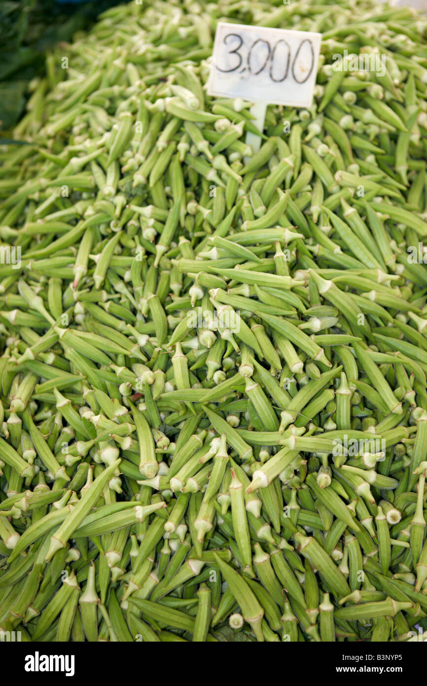 Okra on Tuesday Market in Fethiye. Province of Mugla, Turkey Stock ...